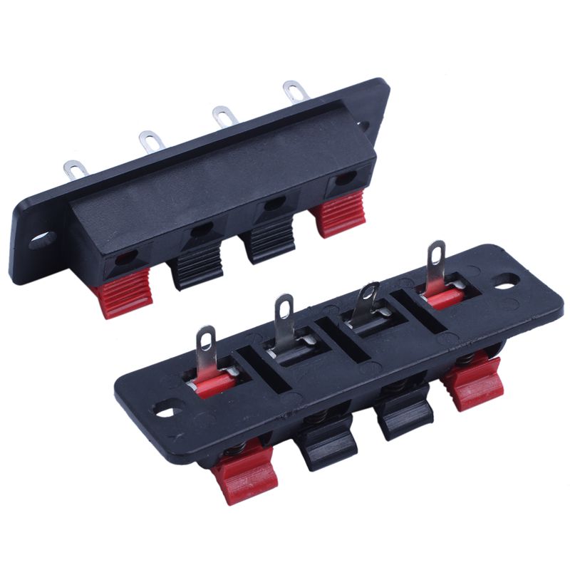 5 Pcs 4 Pins Spring Loaded Push Type Speaker Terminal Board 64x25mm ...