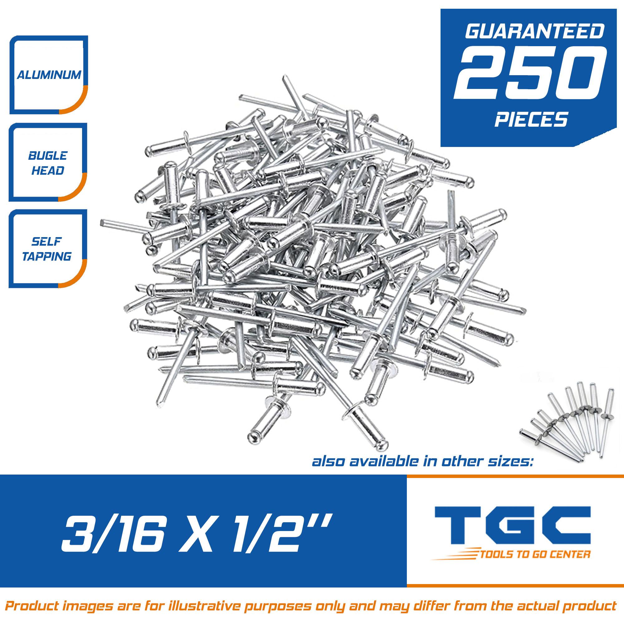 250 PCS Aluminum Blind Rivets 3 16 X 1 2 Inches Or Pop Rivets TGC