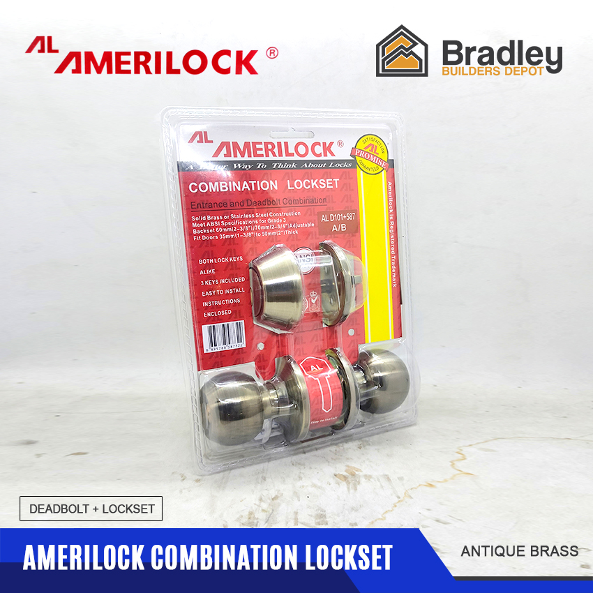 Amerilock Combination Lockset (Deadbolt + Lockset) Stainless | Antique ...