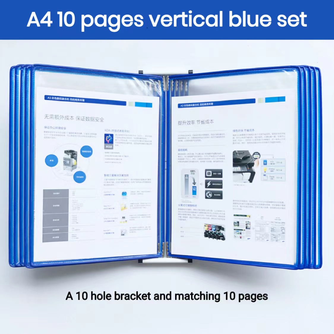 10 Pages Wall-Mounted File Rack A4 Standard Homework Guide Book Display ...