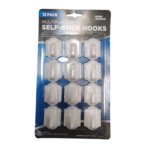 12 pack Multipurpose Self Stick Hooks Super Adhesive | Lazada PH