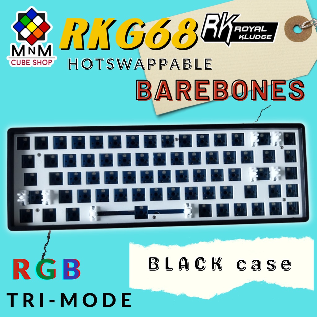 BAREBONES Royal Kludge RK61 / RKG68 / RK84 / RK100 Tri-mode Hotswappable Mechanical Keyboard ...