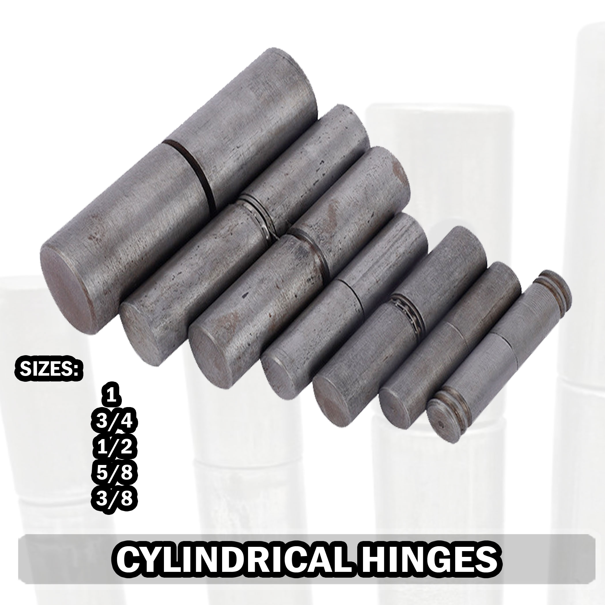 Cylindrical Hinges 3/8 1/2 5/8 3/4 1 Hinges (Sold per Piece ...