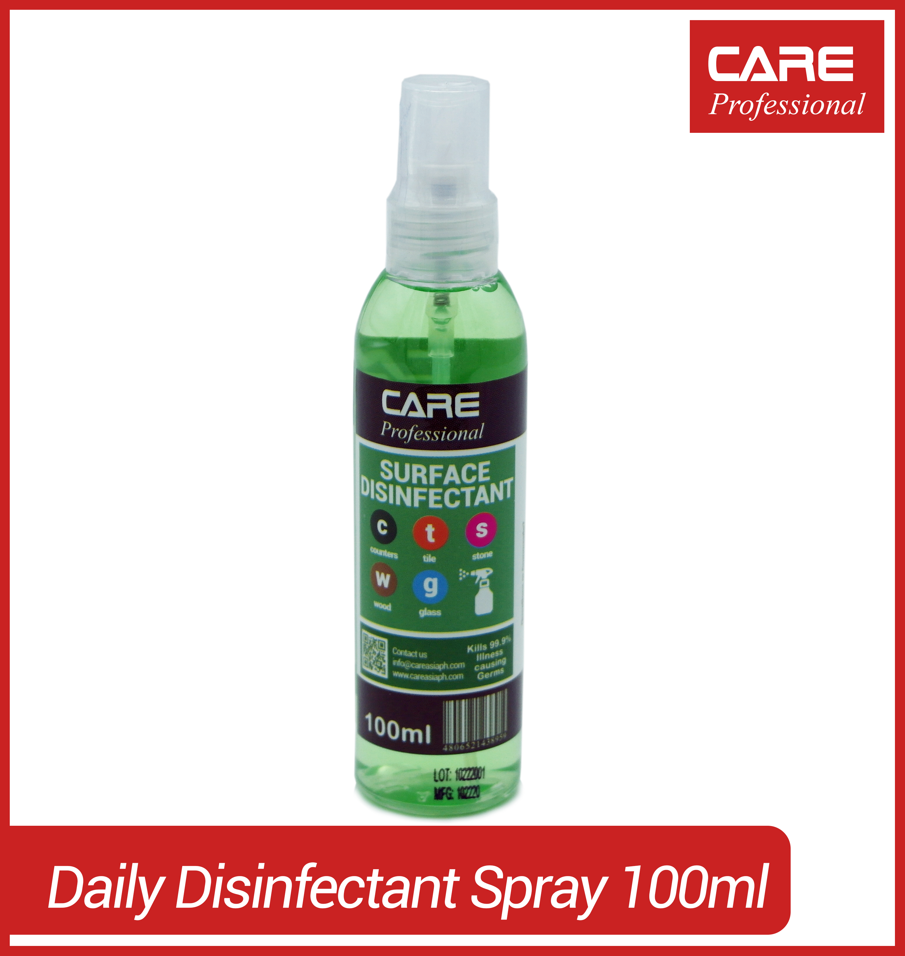 CARE PROFESSIONAL DAILY DISINFECTANT CLEANER 100ML | Lazada PH