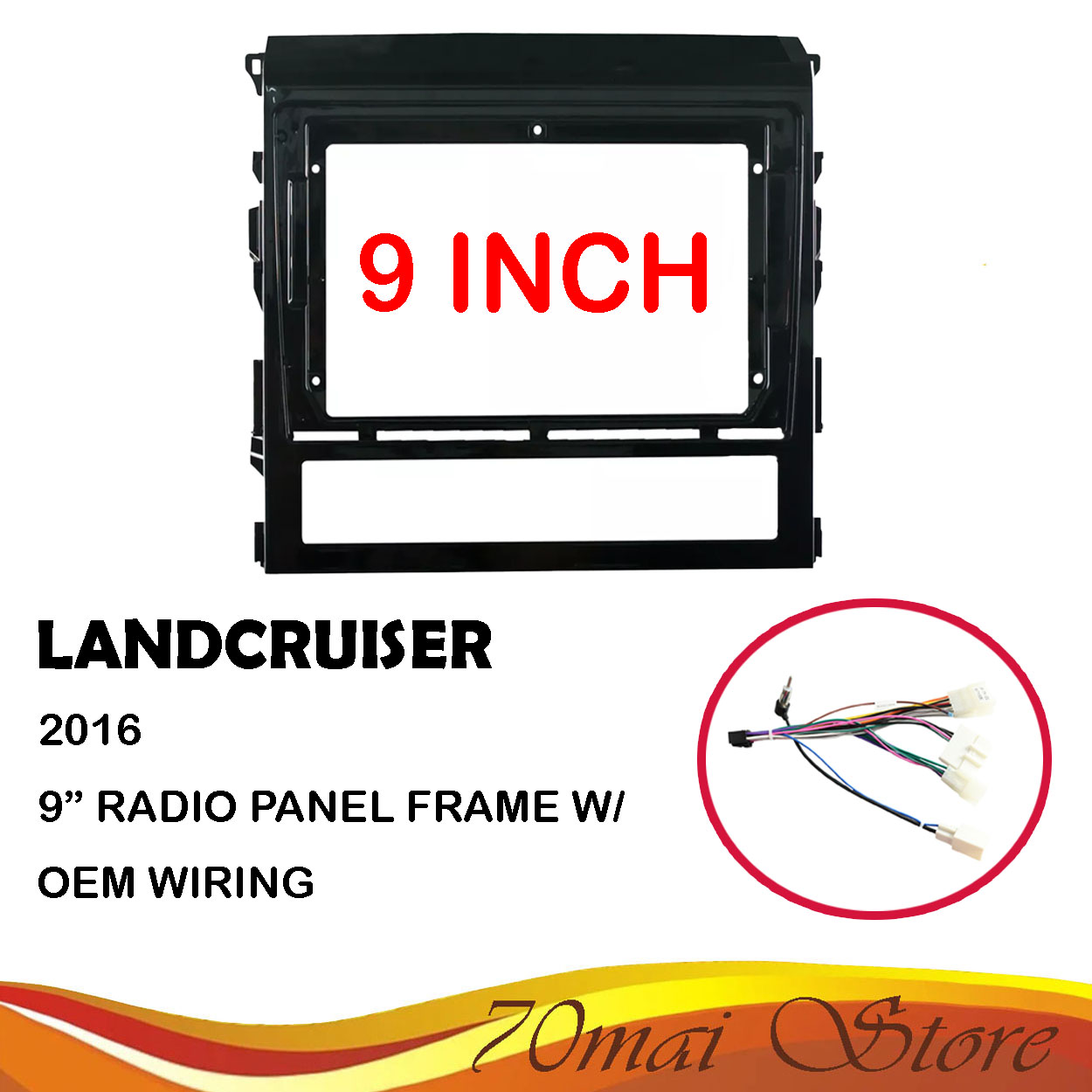 9 Inch Car Fascia for Landcruiser 2016 Head Unit Fascia Radio Frame ...
