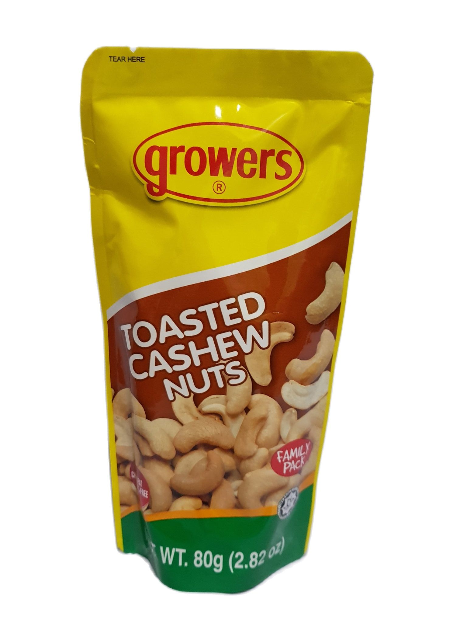 GROWERS Toasted Cashew Nuts - Family Pack (pack of 1 piece x 80 grams ...