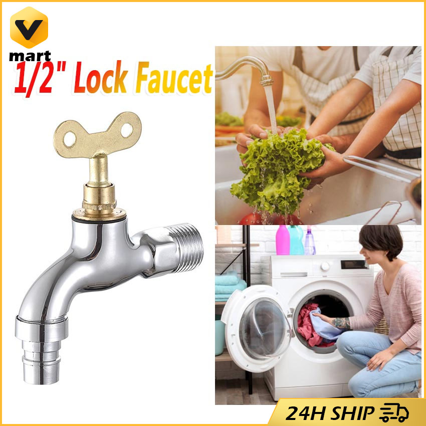 Anti-theft Sink Faucet with Lock Key Single Handle Lockable Household ...