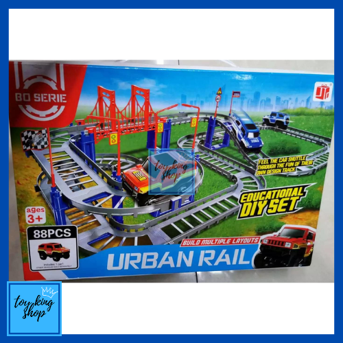 DIY ELECTRIC RAIL TRACK RACING SET FOR KIDS (TOY KING SHOP) 888-20 ...