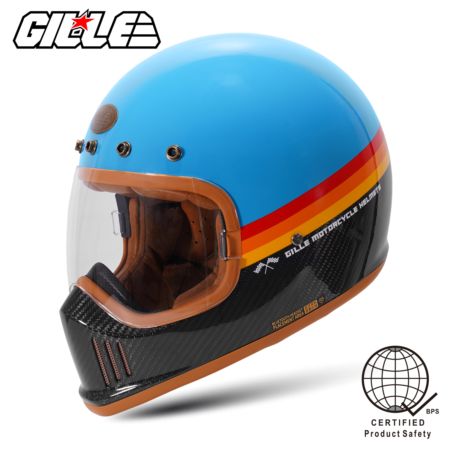 Gille Helmet AF10 CARBON SR-NEO RETRO Motorcycle Helmets Vintage Full ...