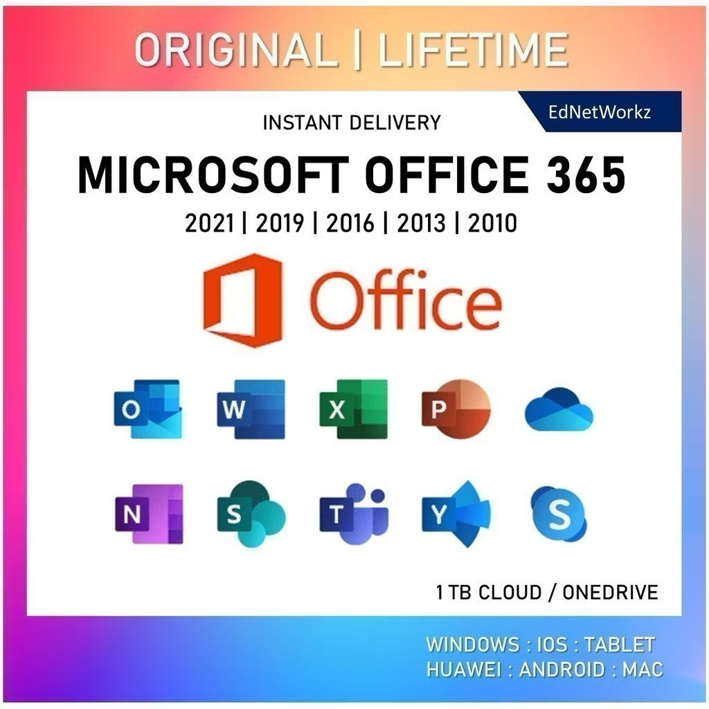 Lifetime Microsoft Office 365 MS Office Professional Plus 2021 2024 ...