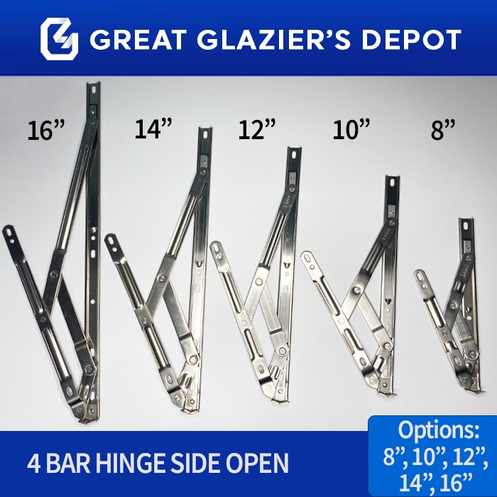 4 Bar Hinge Side Open Stainless Steel for Awning Casement Window 8" 10 ...