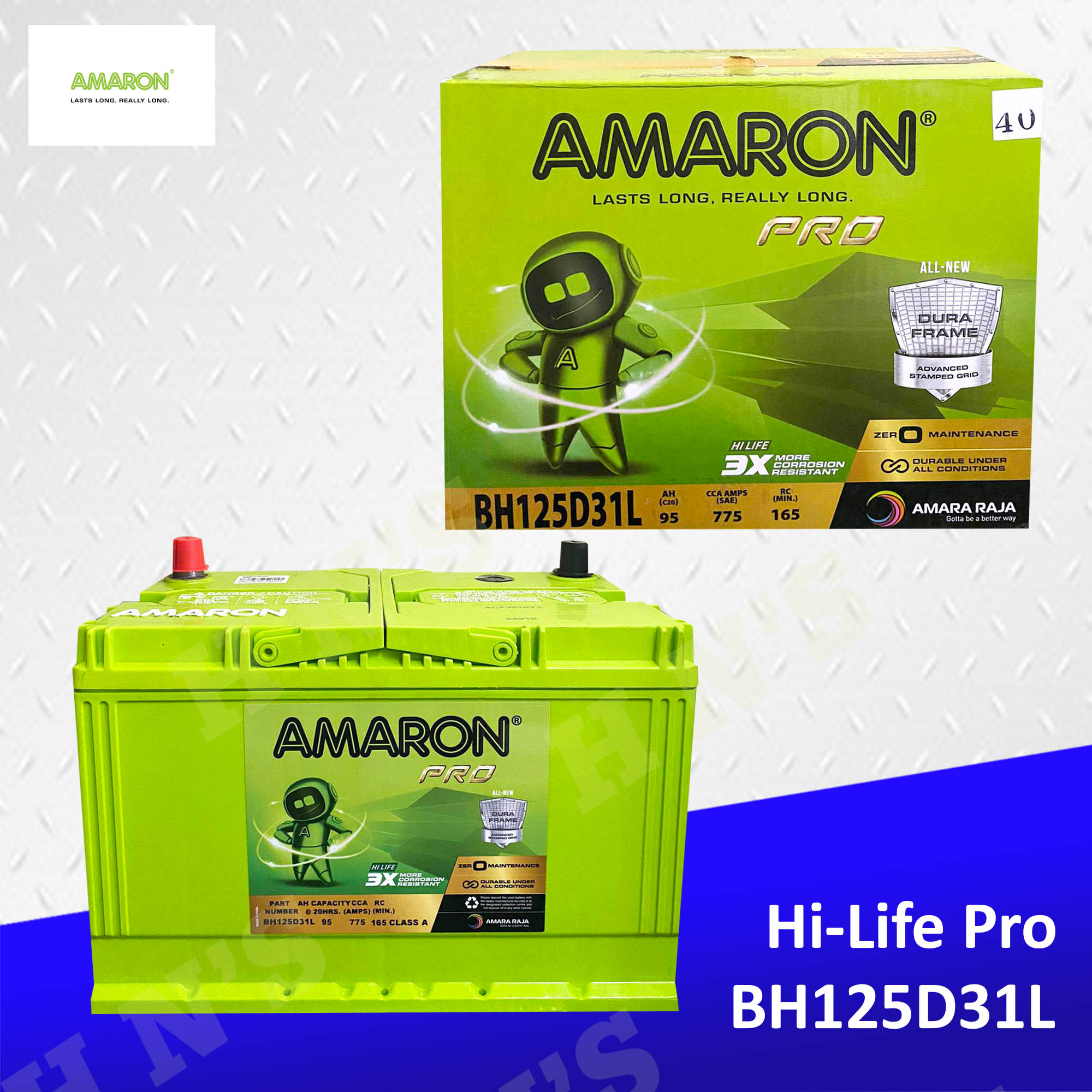 Amaron Pro BH125D31L ( 3SM ) Maintenance Free Car Battery 24 months ...