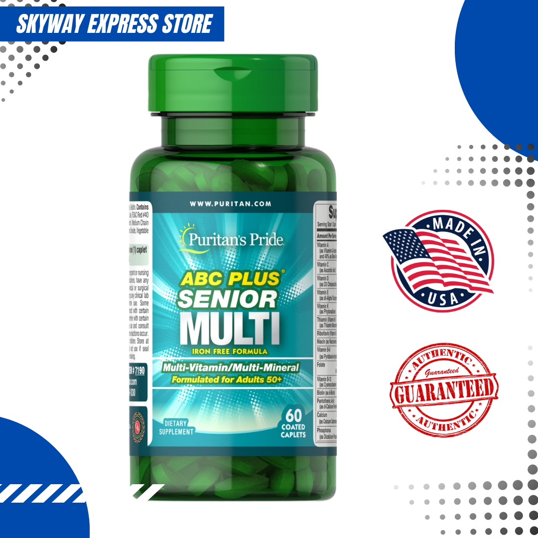 ABC Plus Senior Multivitamins Minerals with Zinc 60 caplets Puritan's ...