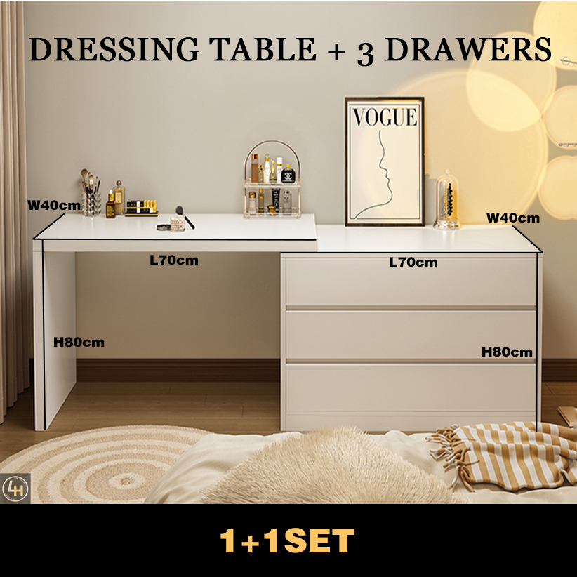 Rarus Modern Minimalist L-Shaped Chest Of Drawer with Dressing Table ...