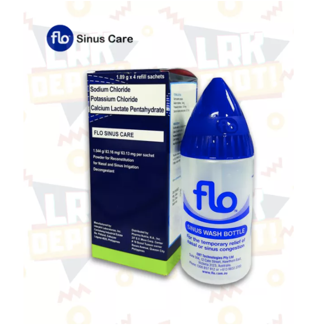 Flo Sinus Care Kit (Nasal Wash bottle / Sinus Irrigation Set) with 4 ...