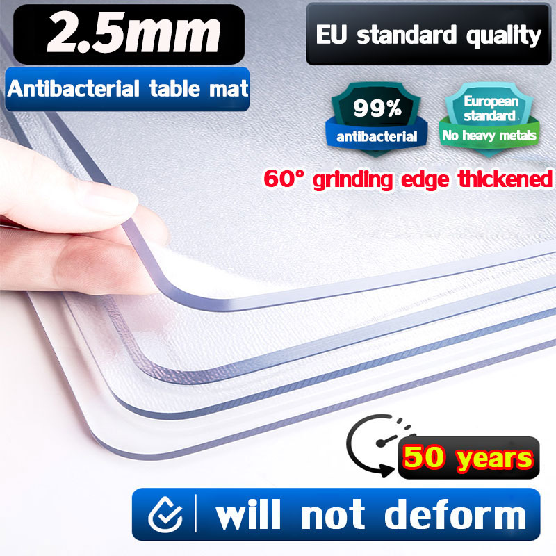 2.5 mm Thick Clear transparent Plastic Cover PVC Heat Resistant Table ...