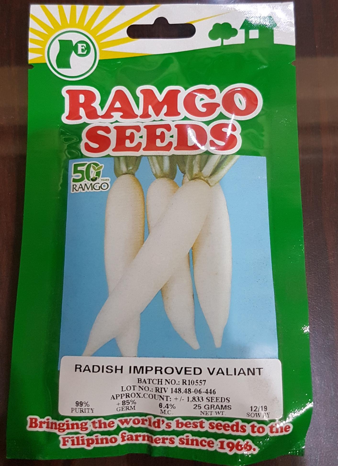 Ramgo Radish Valiant Labanos Seeds 25 grams (3 Packets) | Lazada PH