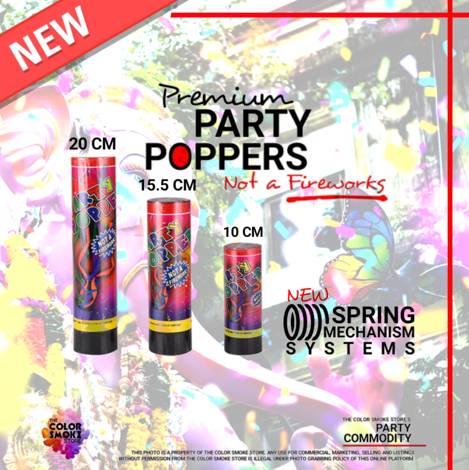 Party Poppers 15.2 CM Handy Size Spring Popper Technology | Lazada PH