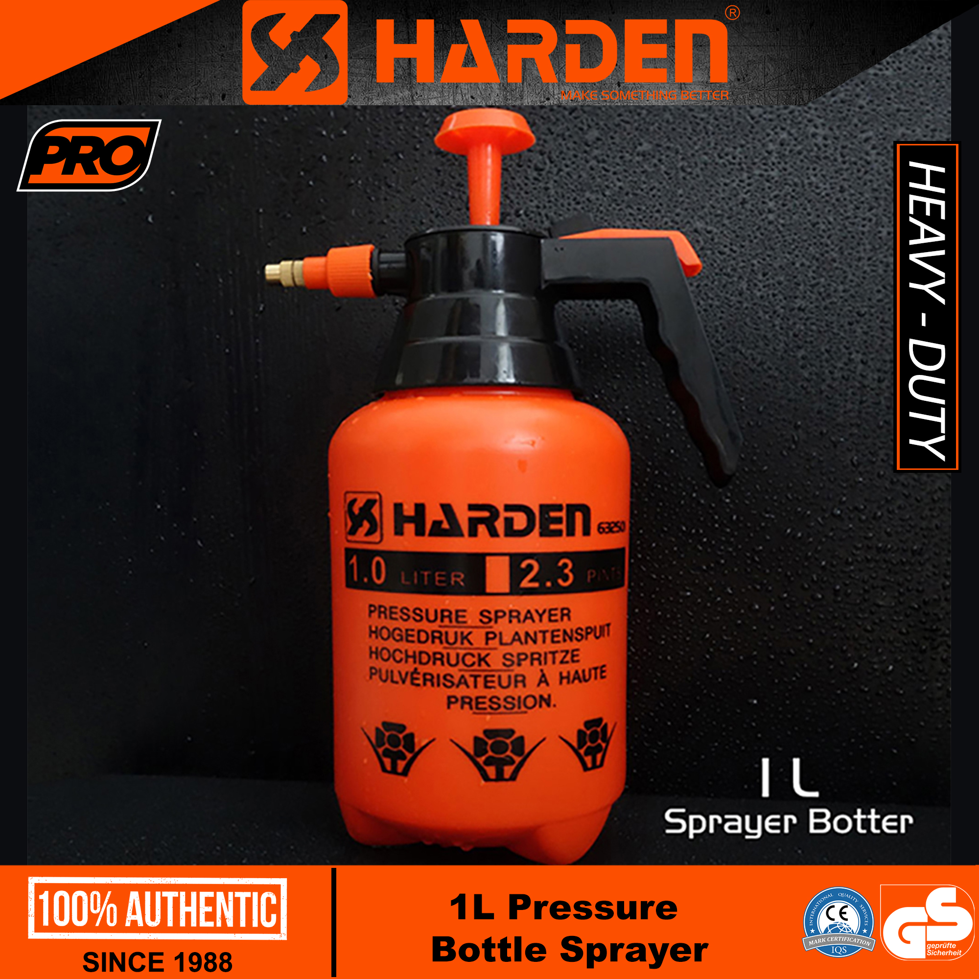 Harden 1L, 2L Bottle Pressure Sprayer (PROFESSIONAL) Hand Plastic Spray ...