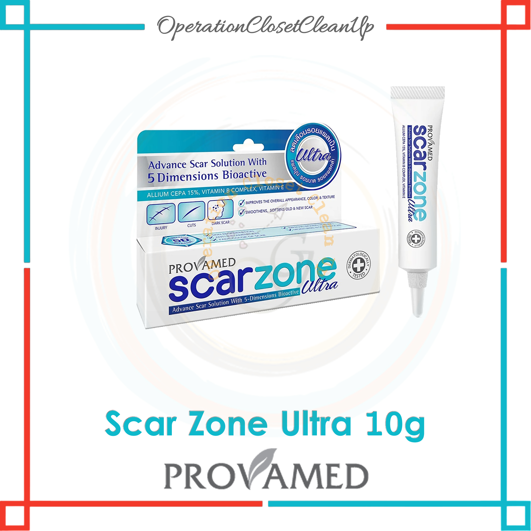🇹🇭 Provamed Scar Silicone 10g , Post Acne Scar Gel 10g, Scar Zone Ultra ...