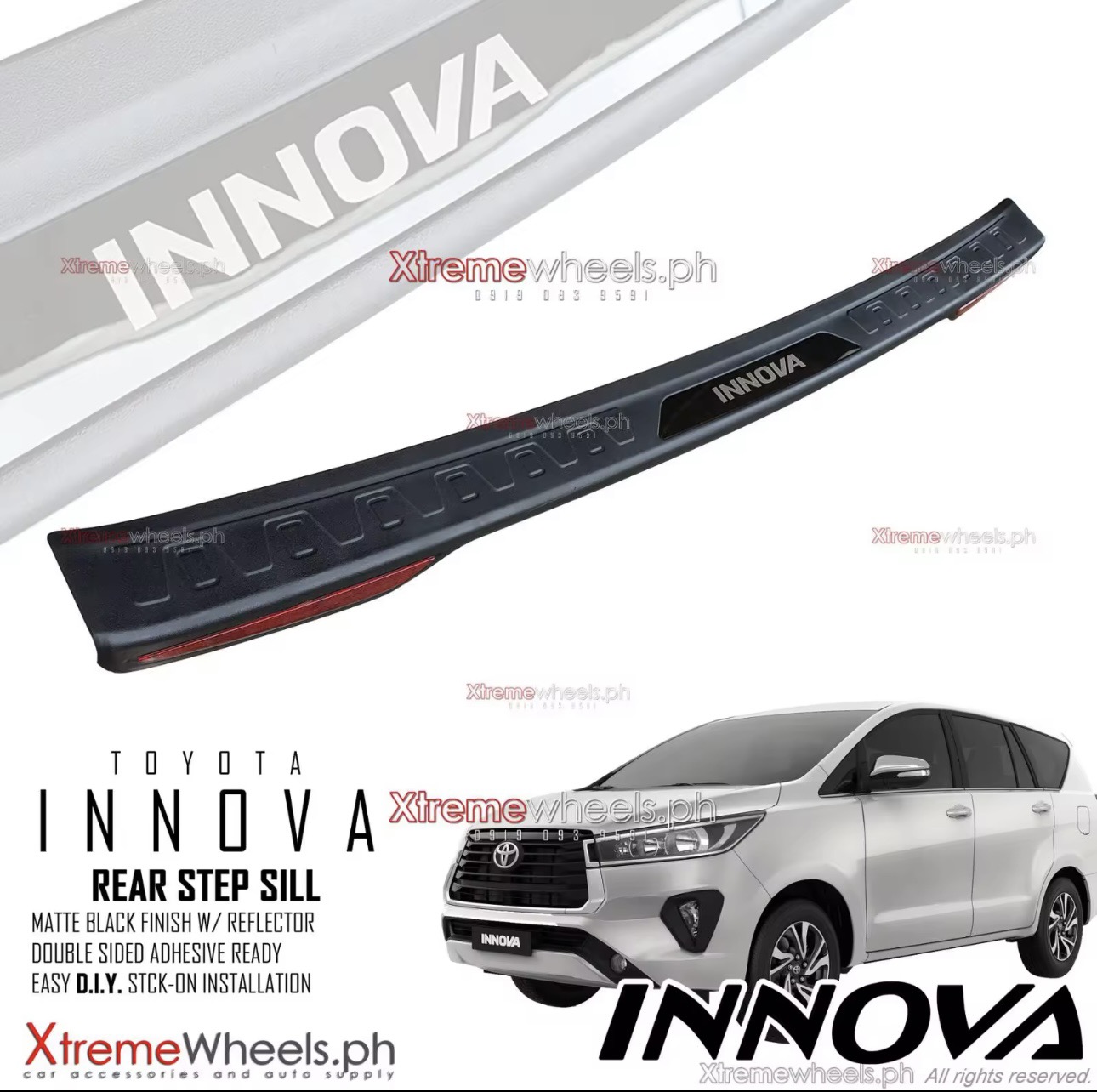Toyota Innova 2016 to 2024 Bumper Protector Rear stepsill / Step Sill ...
