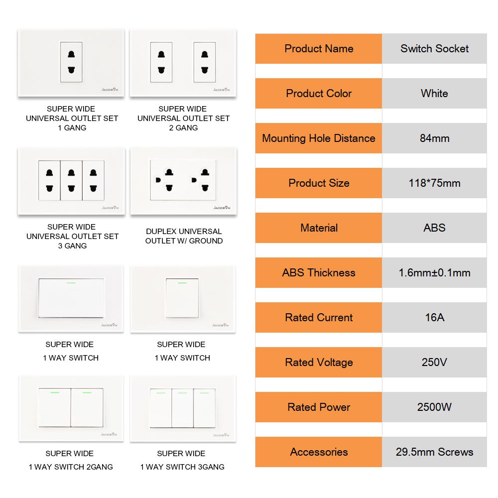 Switches And Outlet Socket For Light Home Wall Switched Socket Outlet ...