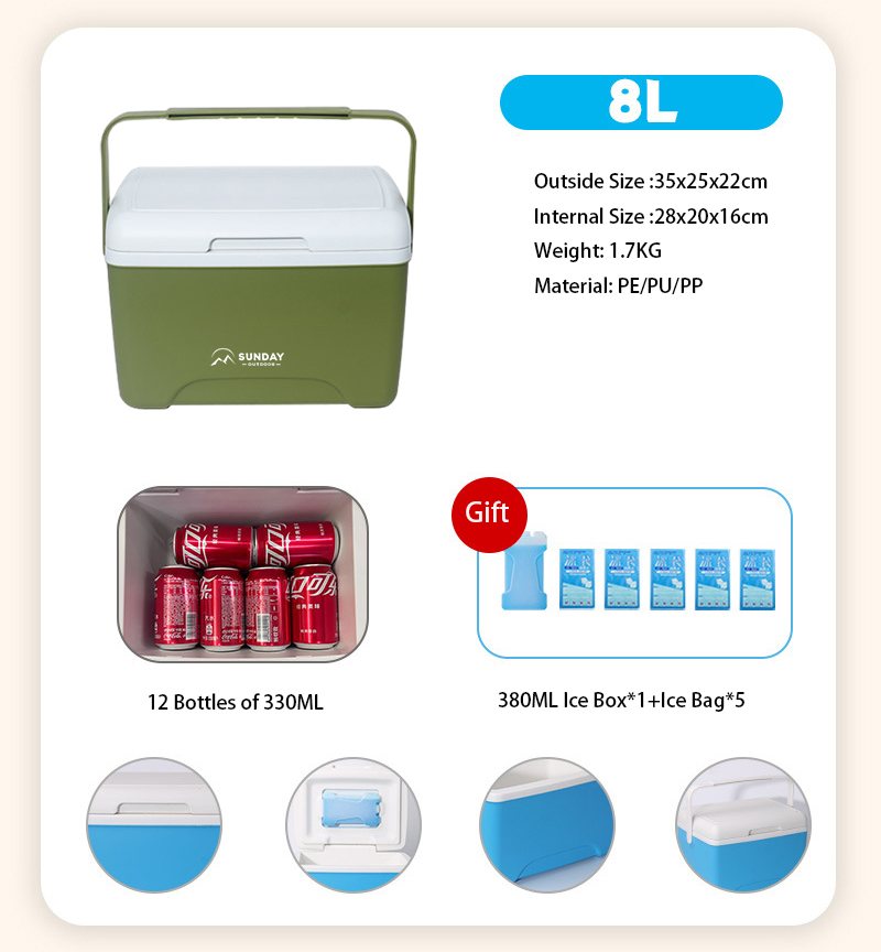 Outdoor Ice Box Cooler Chest Icebox Insulated 6L - 22L for Camping ...