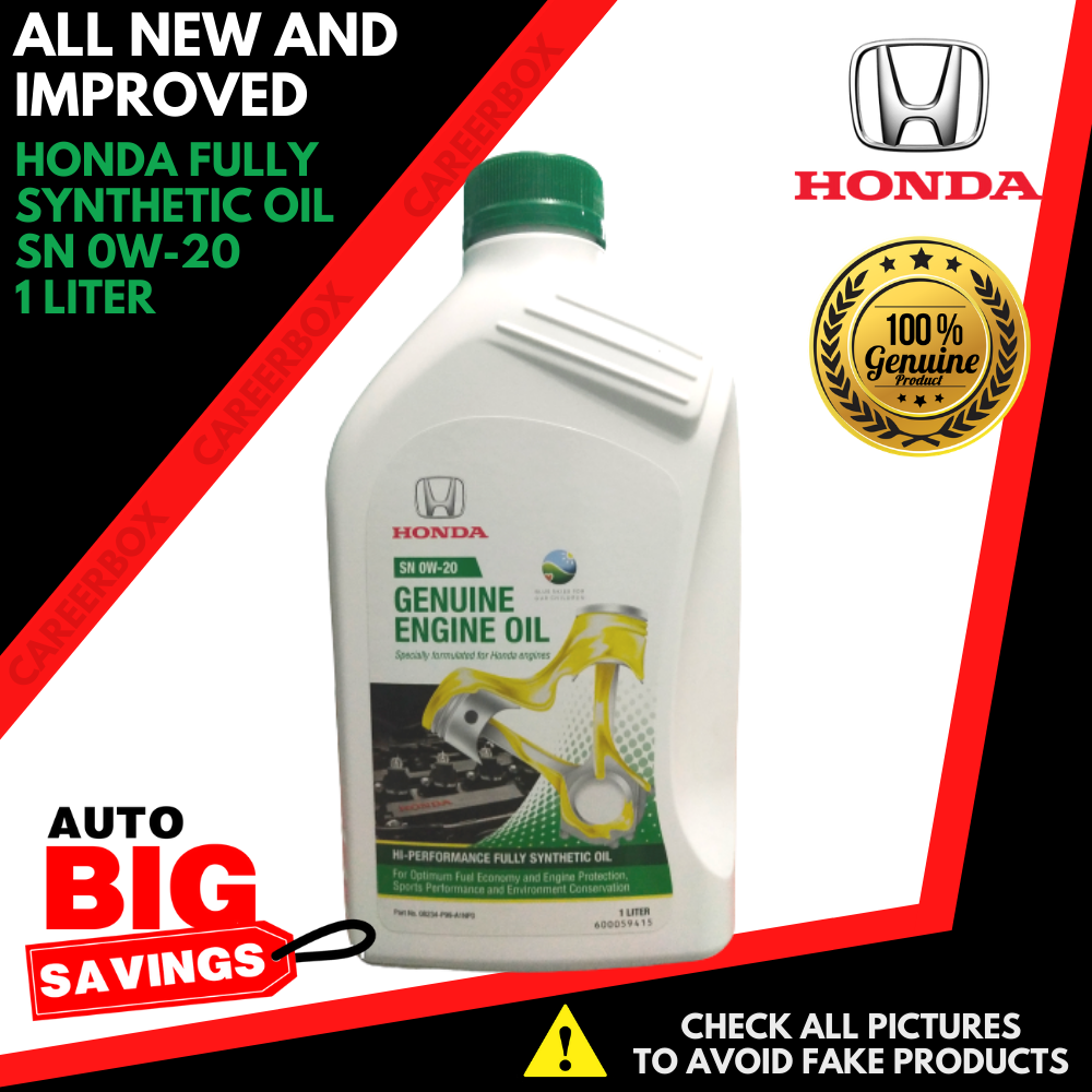 Honda Fully Synthetic Oil SN 0W-20 1 Liter ( Genuine Honda oil) | Lazada PH