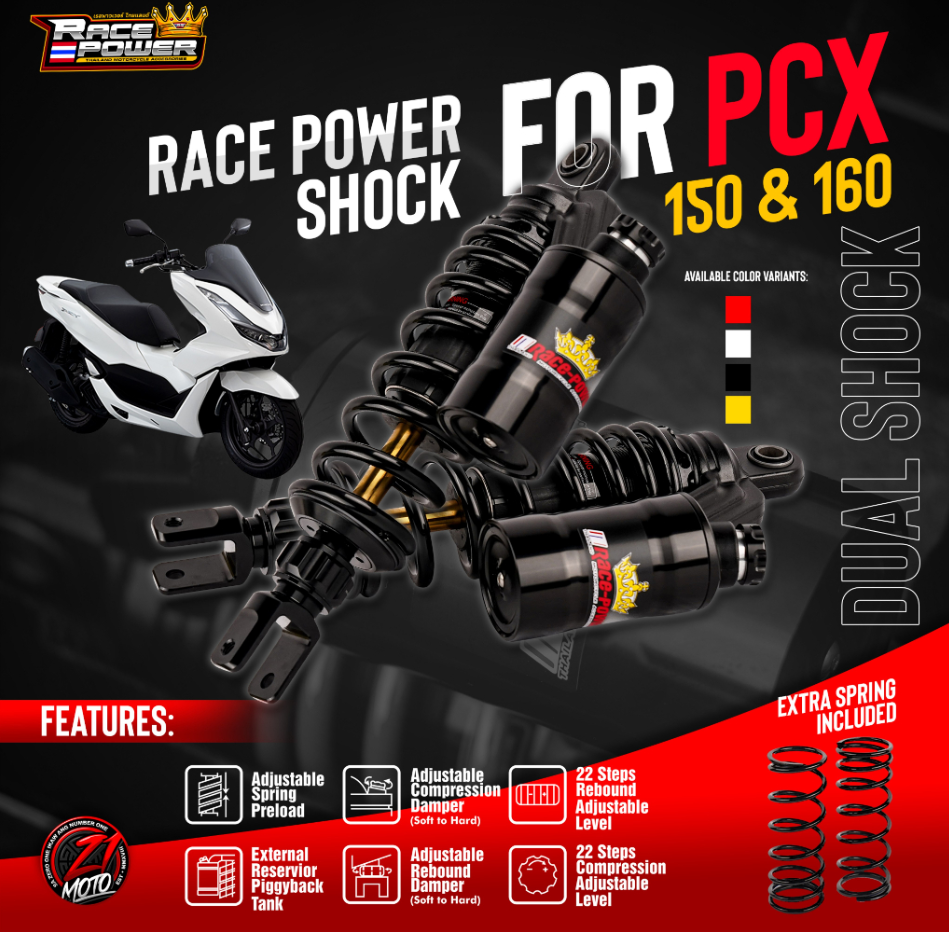 Race Power Rear Suspension Shocks for 365MM PCX 150/160 Bristol ADX 160 ...