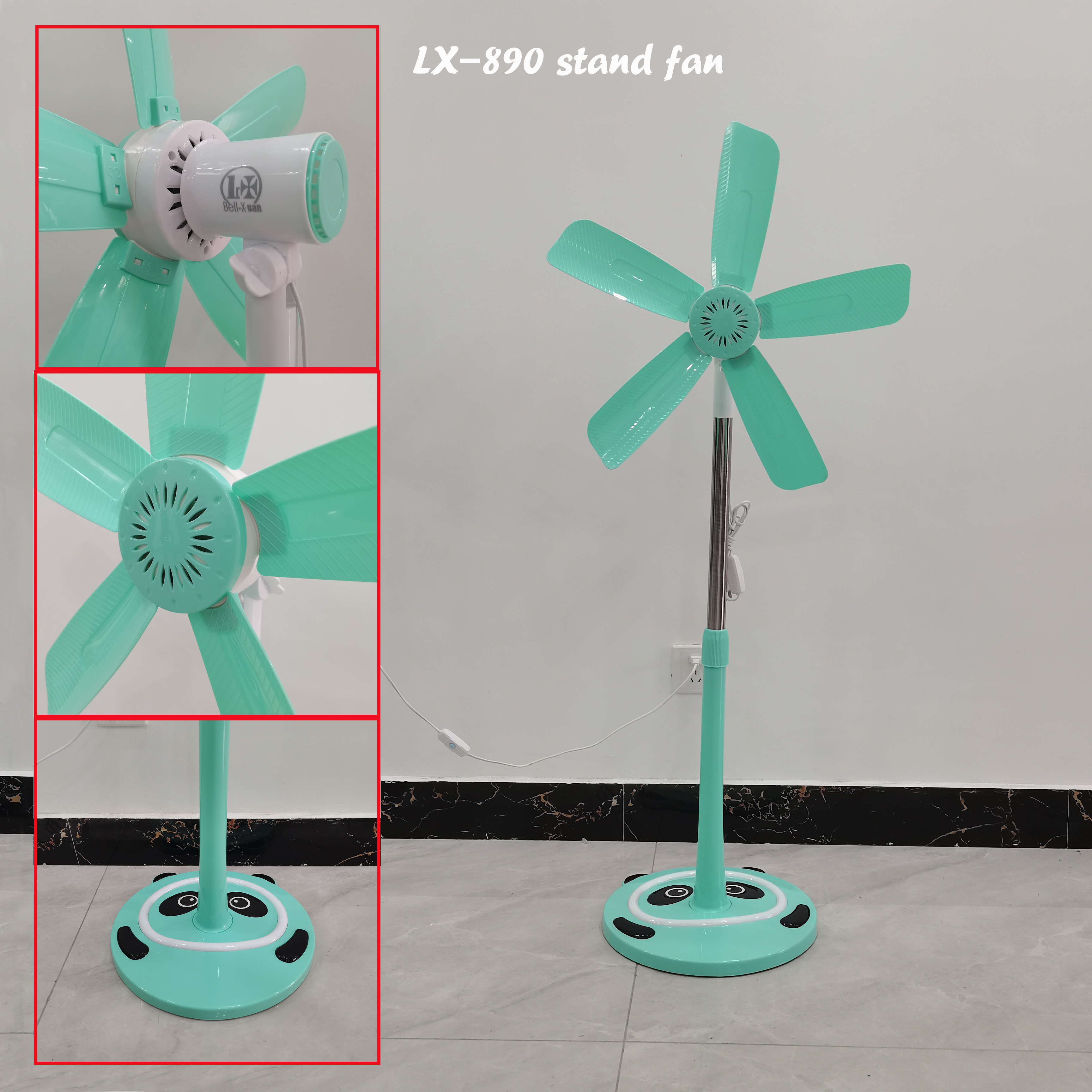LX-890 5 Blades Cute design Stand Fan With 20" Platic blades Family ...