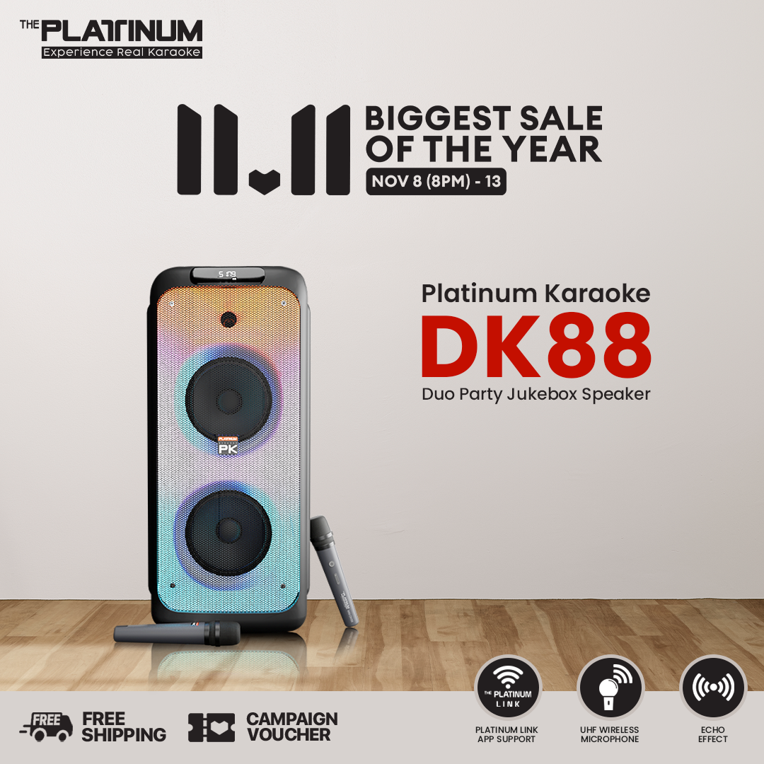 Platinum Karaoke DK88 Duo Party Jukebox Speaker w/ Built-in Karaoke ...