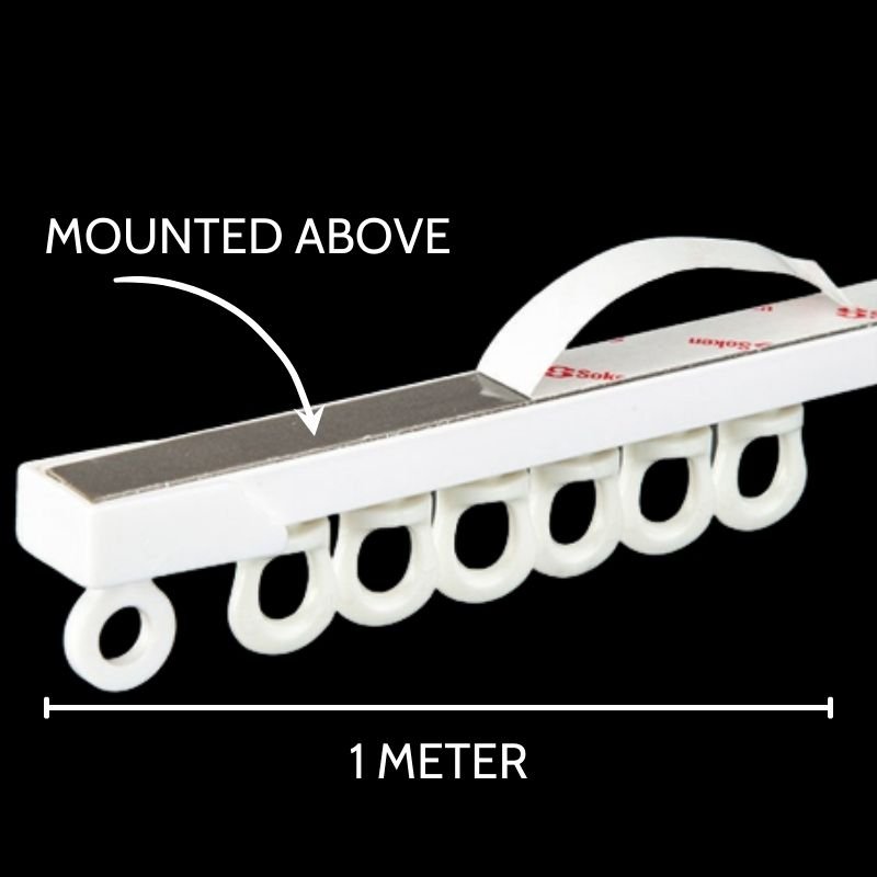 Curtain Track Punch Free Paste Slide Rail Self-Adhesive No Need To ...