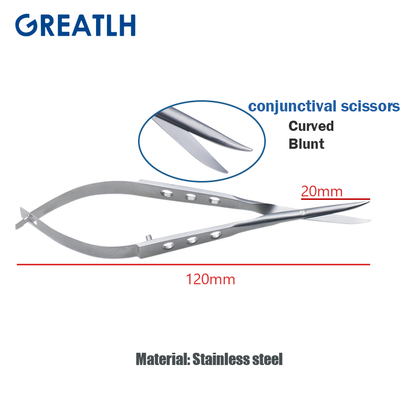 Konjungtiva 12cm Ujung tumpul miniatur instrumen mata baja tahan karat ...