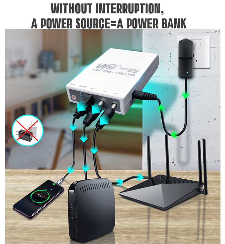 10400mAh 3 In 1 Mini Power Bank Portable Small Powerbank 5V 9V 12V 1A ...