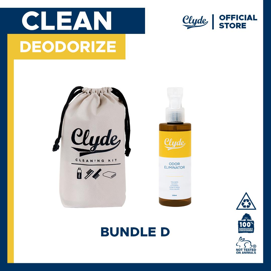 Bundle D (Clyde Shoe Cleaner Kit + Clyde Odor Eliminator Spray) | Lazada PH