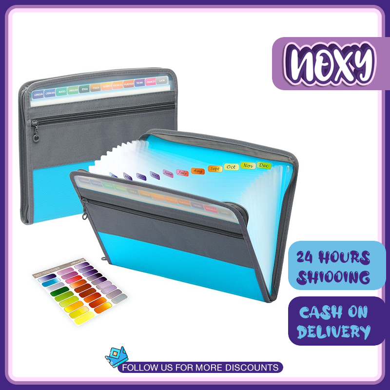 NOXY Multi-Port Separate Space Folder A4 Size Expandable Divider Zipper ...