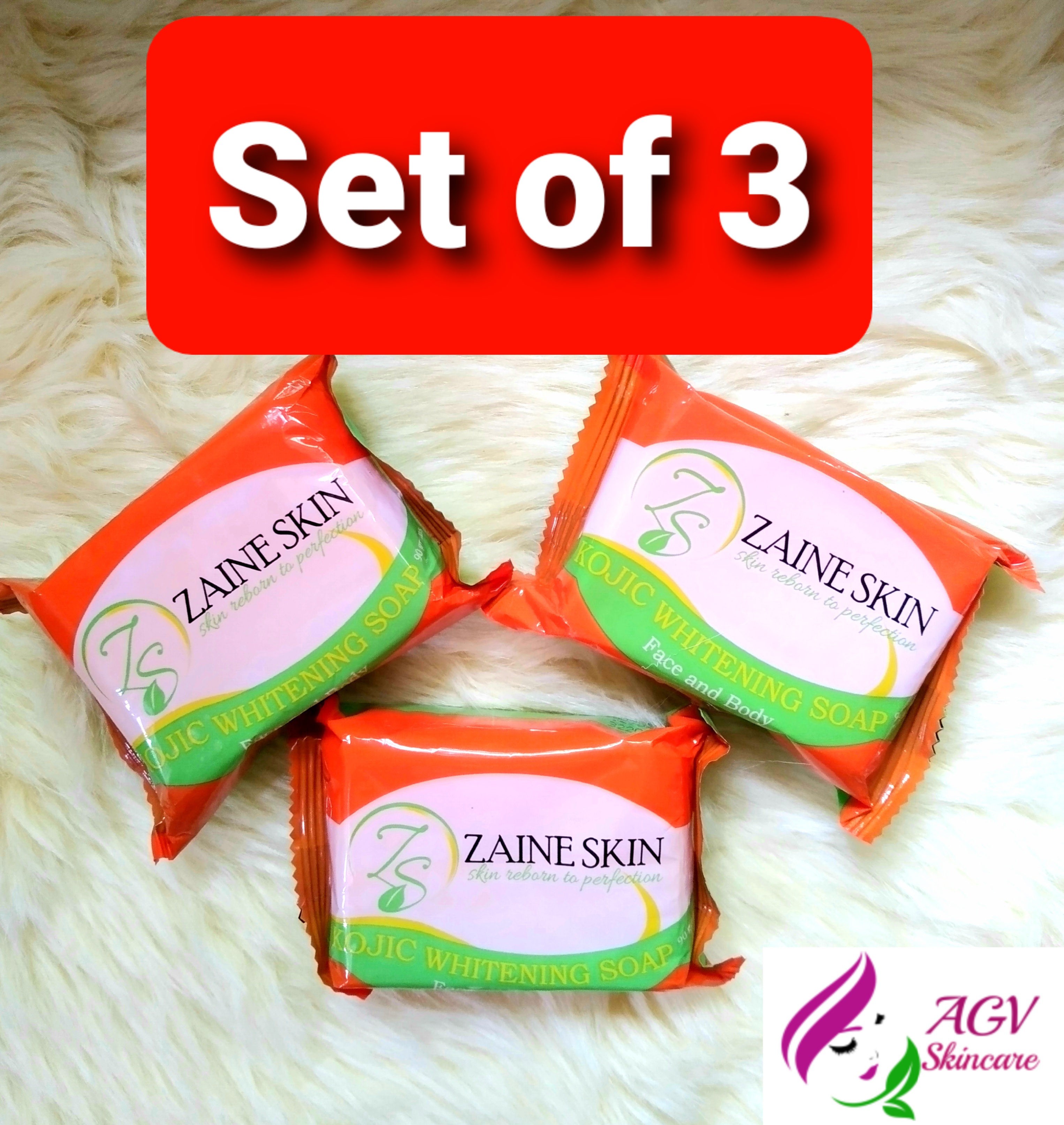 ZAINE SKIN KOJIC WHITENING SOAP 3X90 grms./ TRIO PAPAYA SOAP (75.00 ...