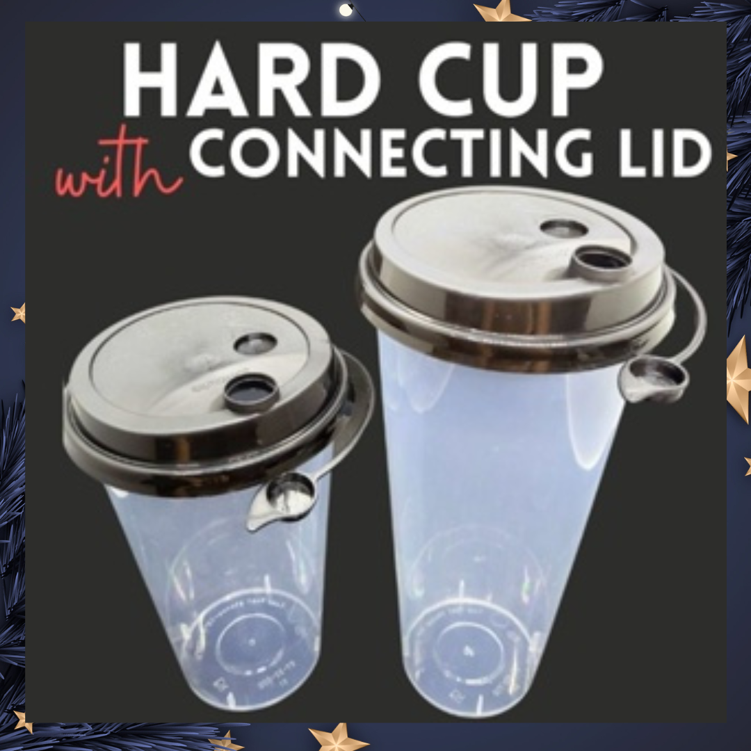 Slim Hard Milktea Cup w/ CONNECTING Lid for Milktea 25pcs | Lazada PH