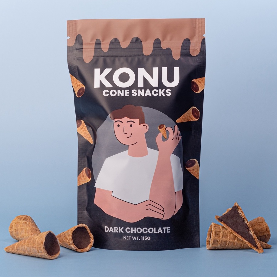 KONU Cone Tip Bite-Sized Snacks DARK CHOCOLATE Flavor | Lazada PH