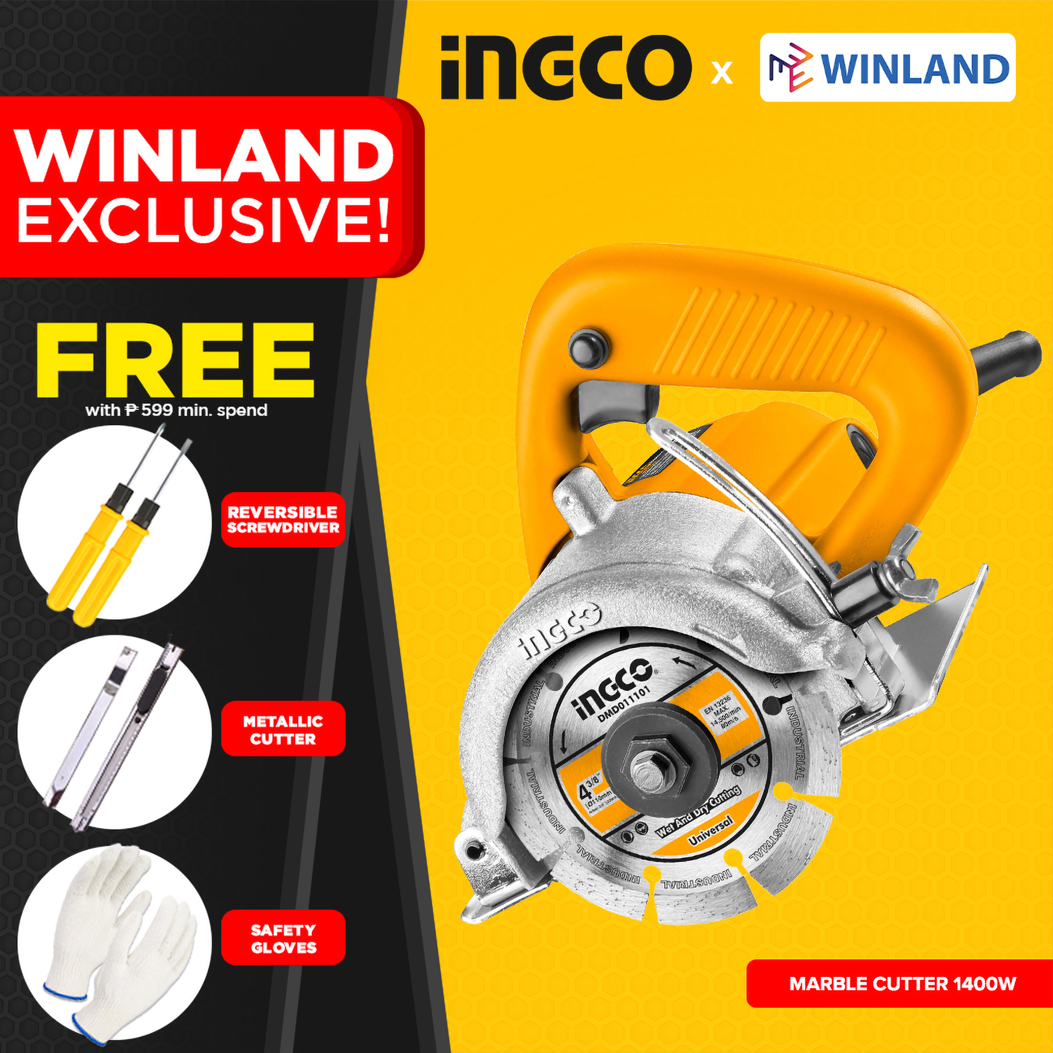 INGCO by Winland Marble Cutter 1400W MC14008 | Lazada PH