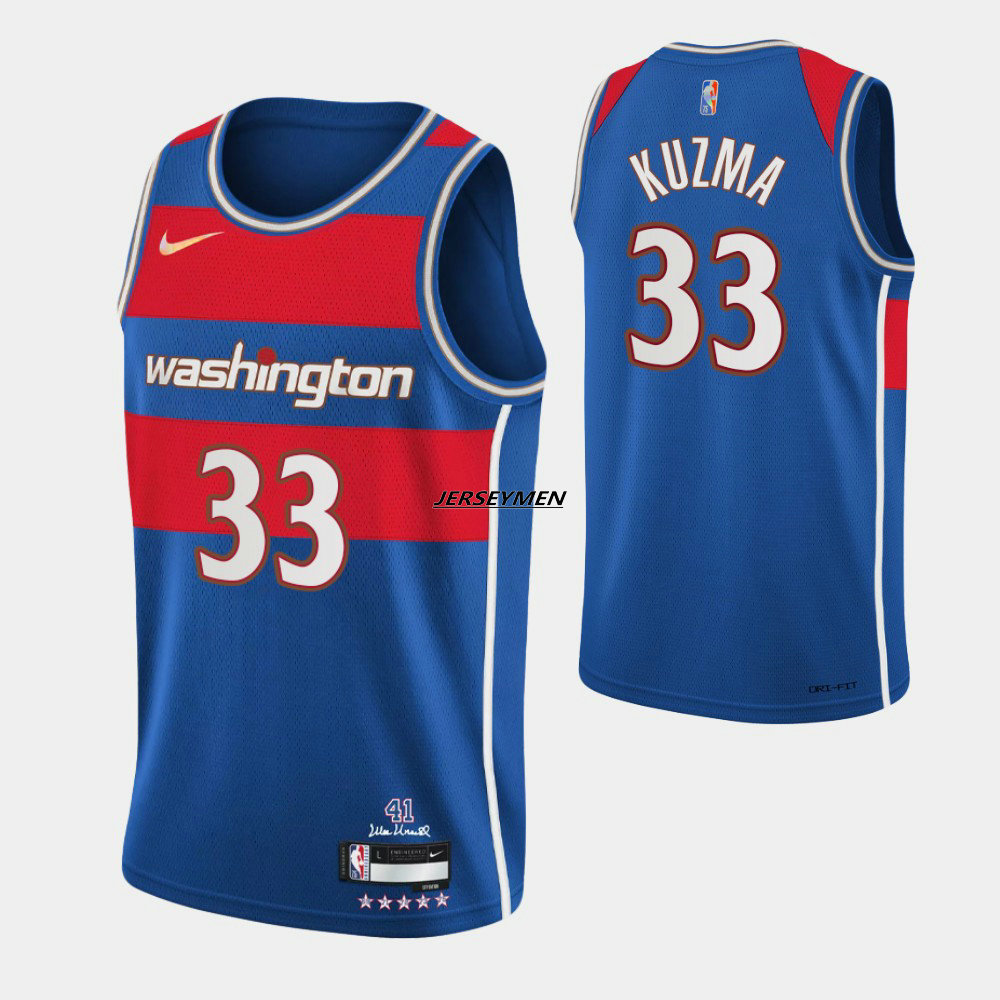 2022-23 New Original NBA Washington Wizards #33 Kyle Kuzma Jersey ...