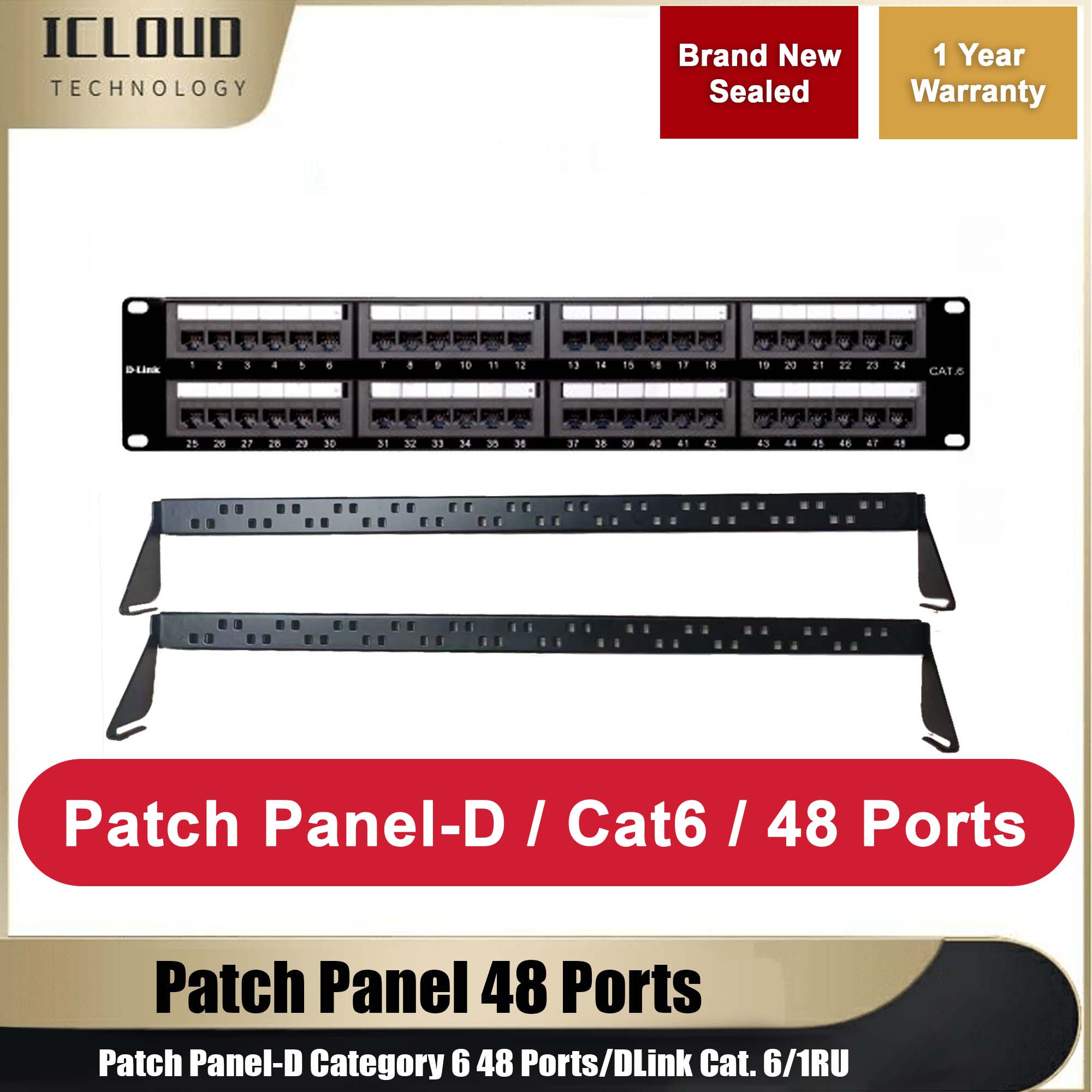 Patch Panel 48 Ports│Patch Panel-D Category 6 48 Ports│DLink Cat6│1RU ...