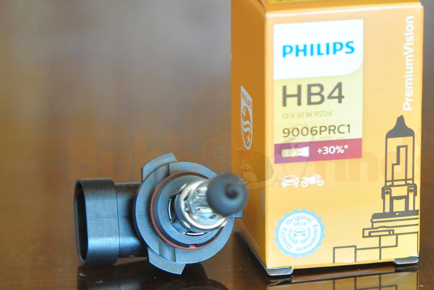 Genuine Philips HB4 9006 Premium Vision headlamp bulb - Single pack ...