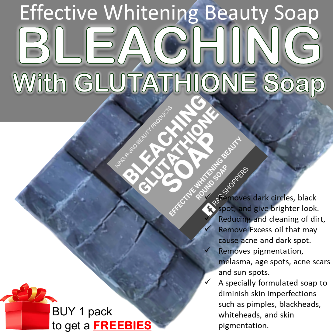 Bleaching with Glutathione effective whitening beauty soap for face and ...