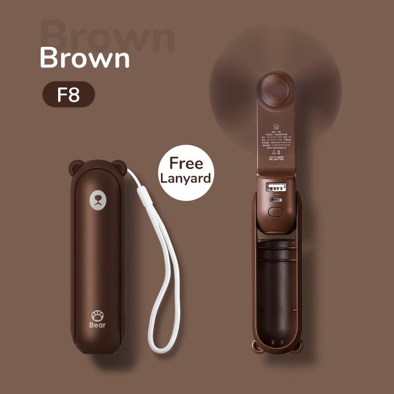 JISULIFE F8 3-in-1 Mini Foldable Bear Fan 4800mAh F8X Folding Powerbank ...