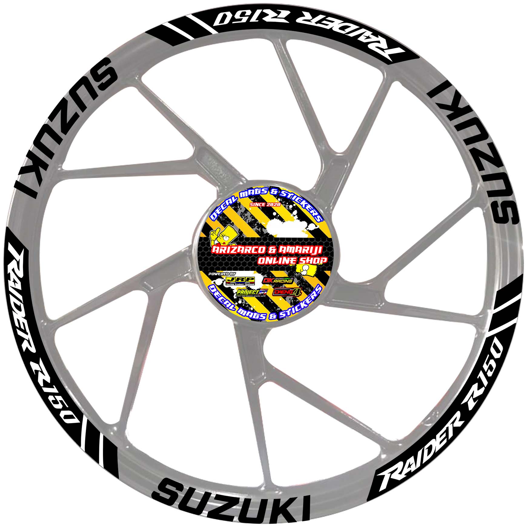 Suzuki Raider 150 Decal Mag Sticker Printed Version 1 Set For White ...