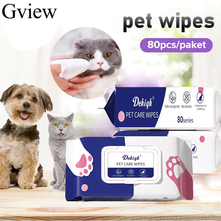 GVIEW 80 Sheets Pet Wipes Dog Wipes Cat Wipes Multifunctional Grooming ...