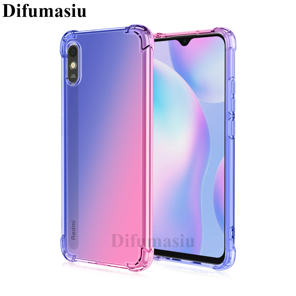 For Xiaomi Redmi 9A Shockproof Soft Case Covers Gradient Color Silicone ...