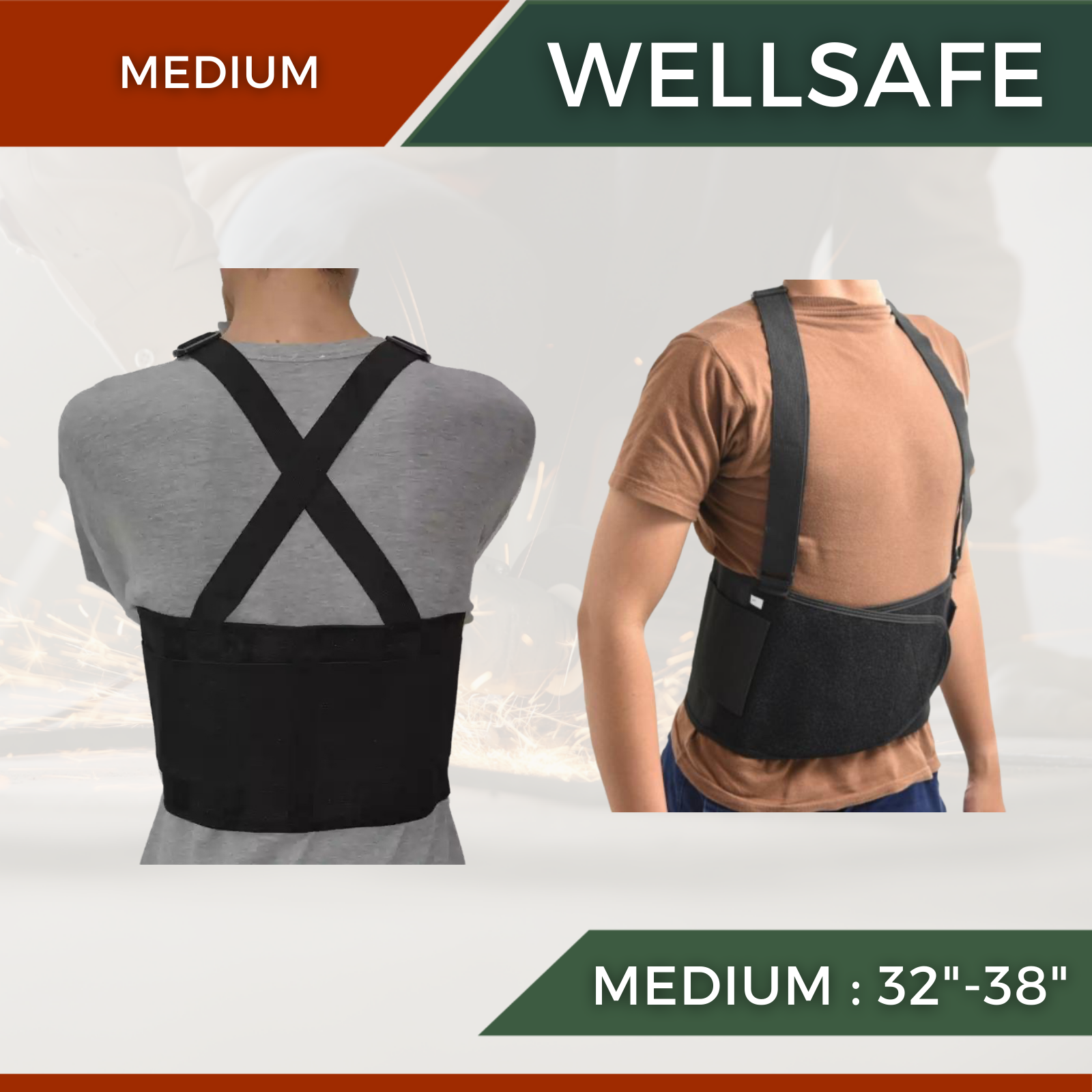 Well Safe Back Support with Waist Support Nylon Material Lumbar Lower ...