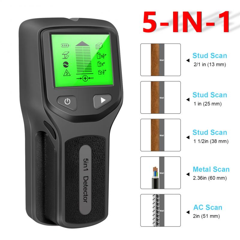 5 In 1 Digital Metal Detector Find Metal Wood Studs AC Voltage Live ...